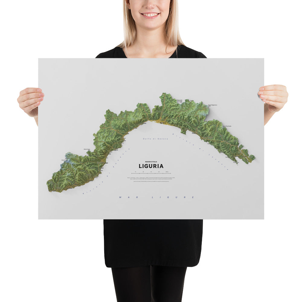 Shaded relief map of Liguria – VeryGoodMaps