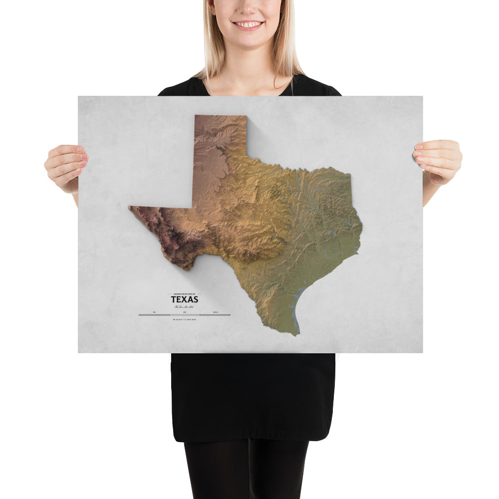 Texas - Shaded Relief Map (24x18") – VeryGoodMaps