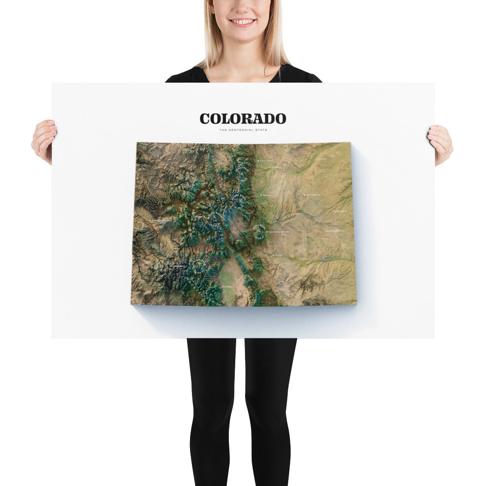 Colorado - Shaded Relief Map (36x24") – VeryGoodMaps
